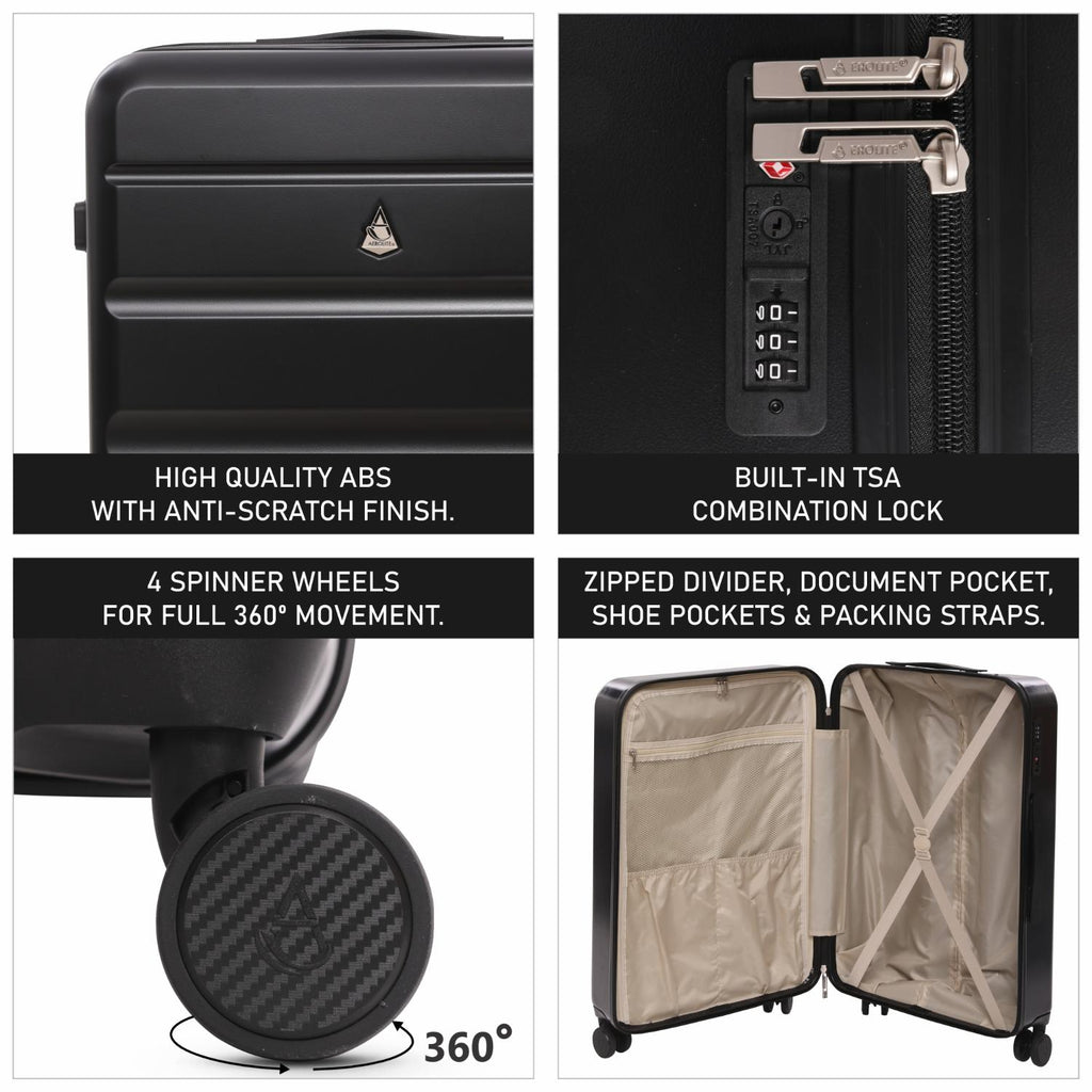 Aerolite Large 28" 100L Lightweight ABS Hard Shell Suitcase, 4 Dual Wh ...