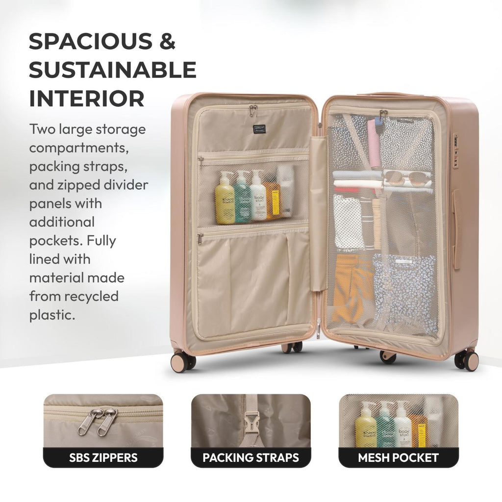 Aerolite 101L Large Trunk Suitcase with 8+1 Spinner Wheels, ABS Hard S ...