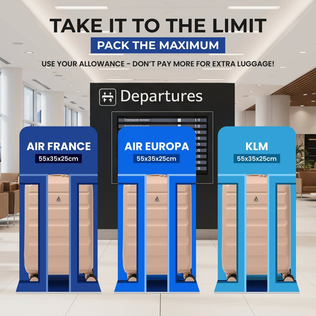 Aerolite 55x35x25cm Cabin Luggage with Spinner Wheels & TSA – USB ...
