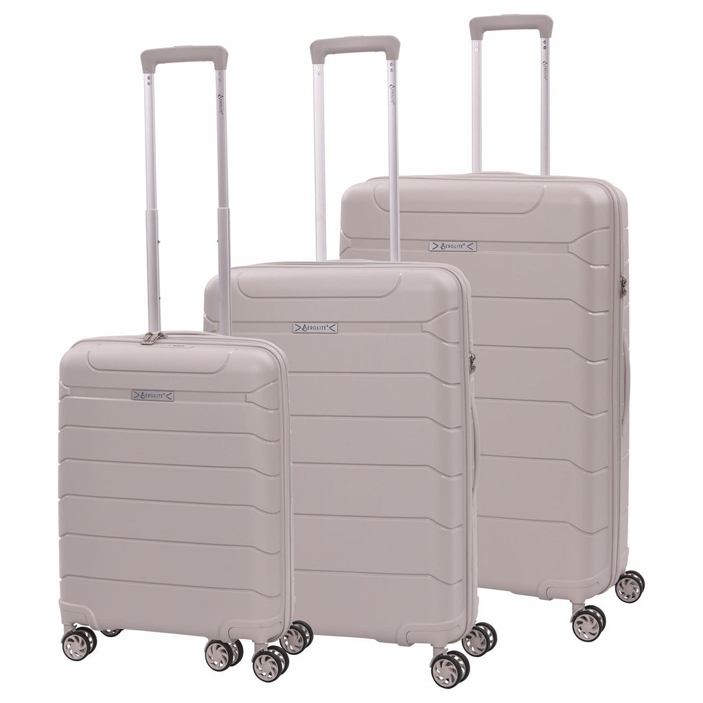 Aerolite Premium PP 3-Piece Luggage Set, Lightweight Polypropylene Har ...