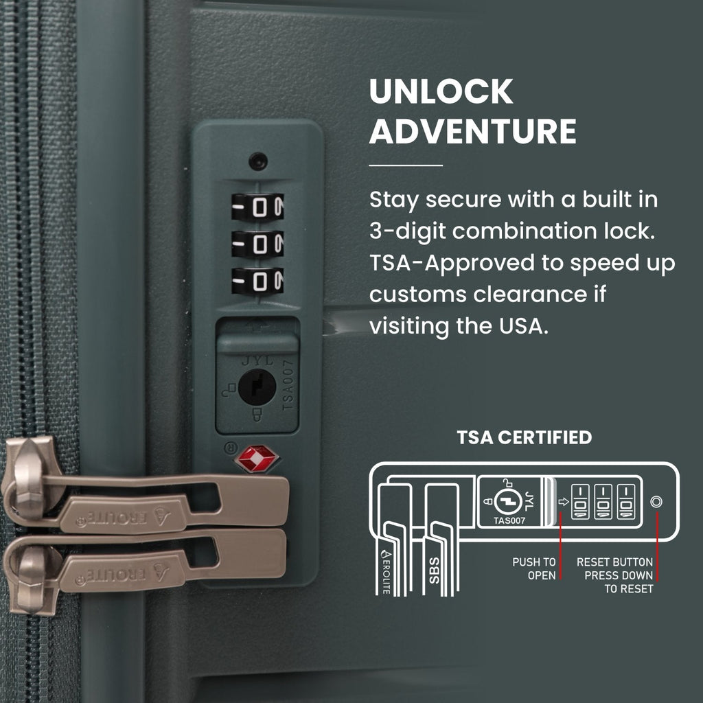 Aerolite Premium PP 4 Piece Hard Shell 4 Dual Wheel Spinner Travel Lug ...